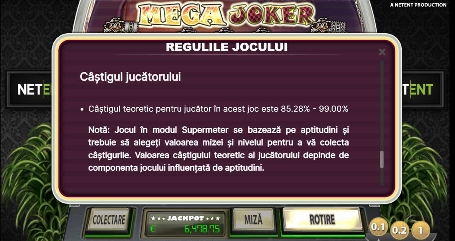 Păcănele NetEnt Mega Joker - Păcănele Gratis